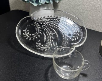 Homestead Snack Set by Federal Glass - Set of Four - Etsy