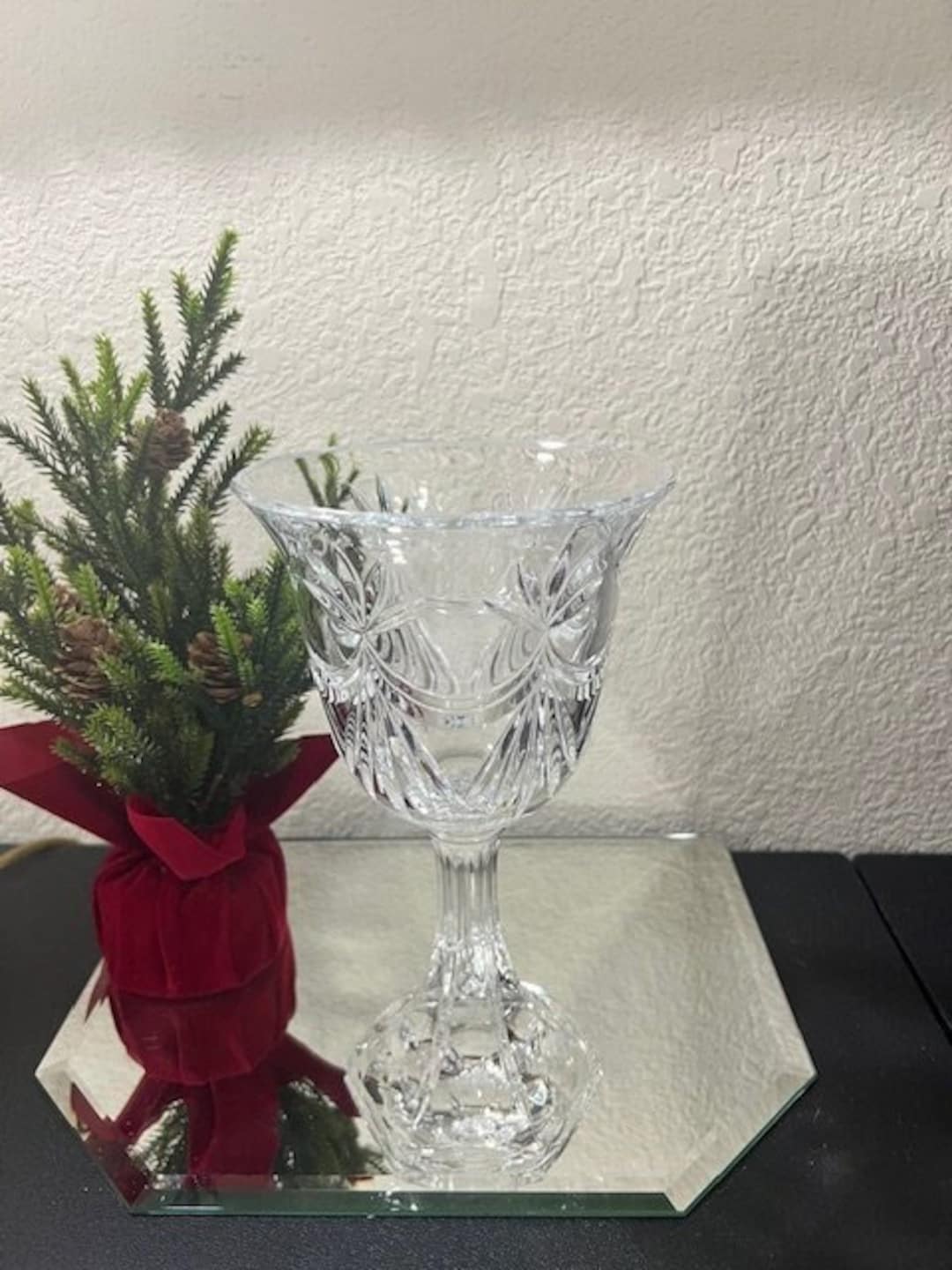 Large Cut Crystal Compote With Pedestal Base - Etsy