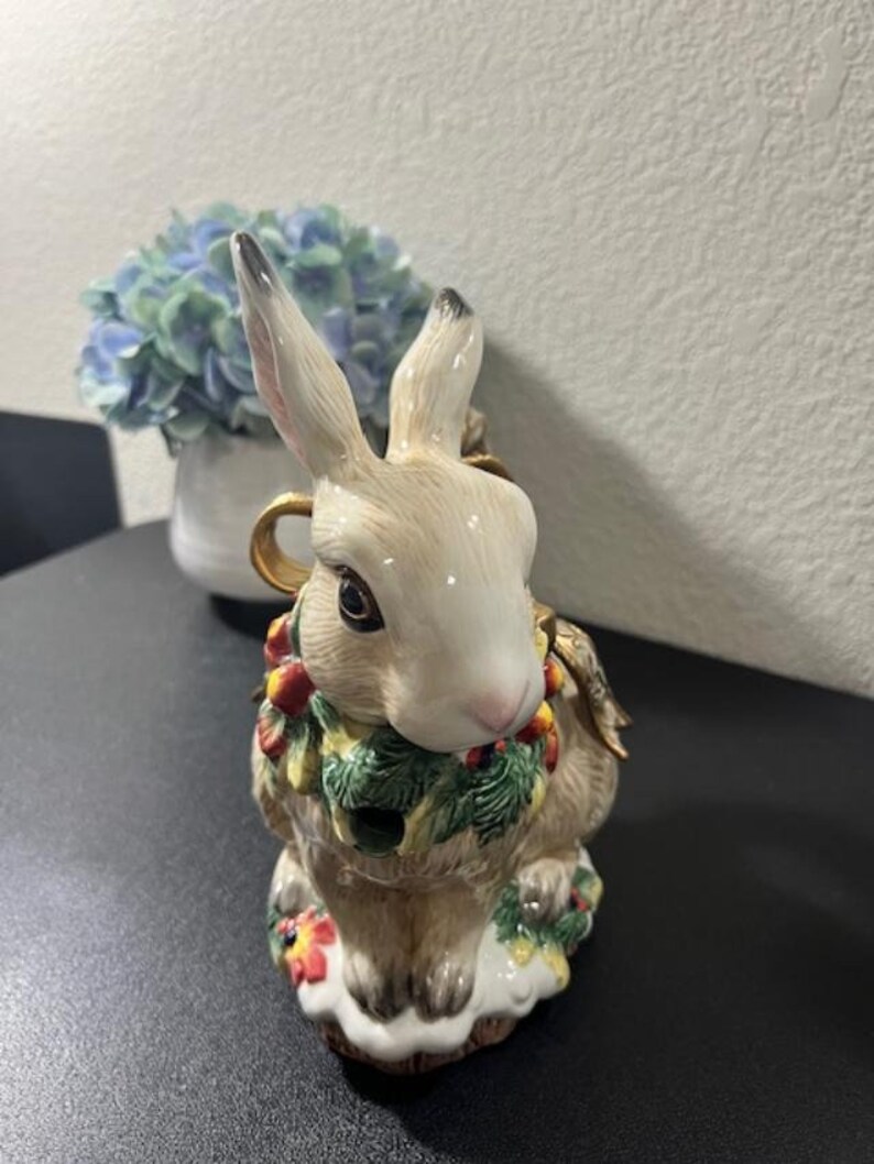 Fitz and Floyd Snowy Woods Rabbit Teapot - Etsy