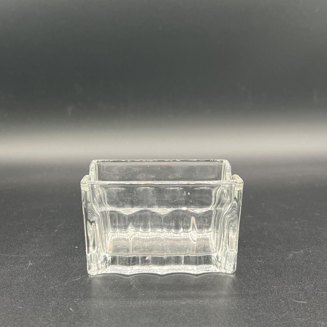 Vintage Clear Ribbed Glass Packet Holder - Etsy