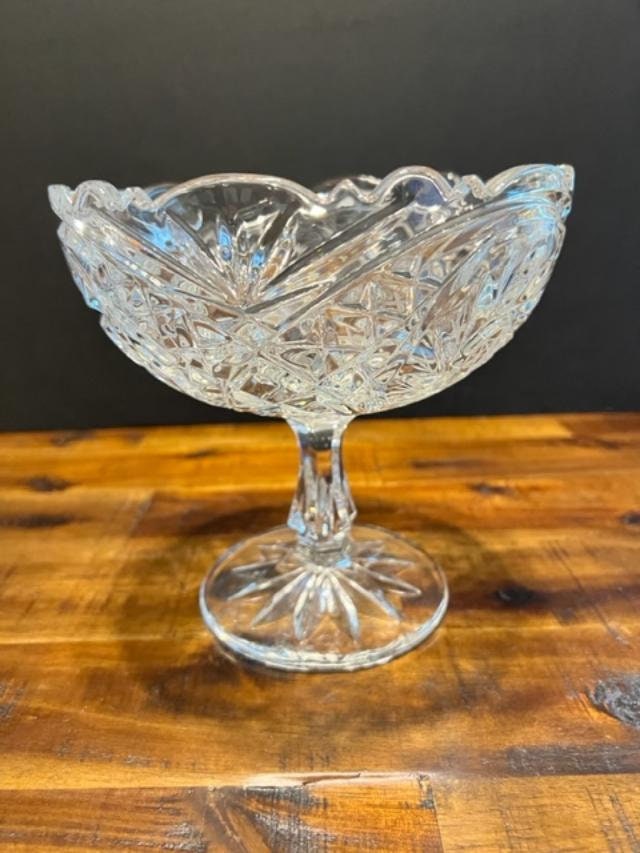 Star of David Cut Crystal Pedestal Bowl - Etsy