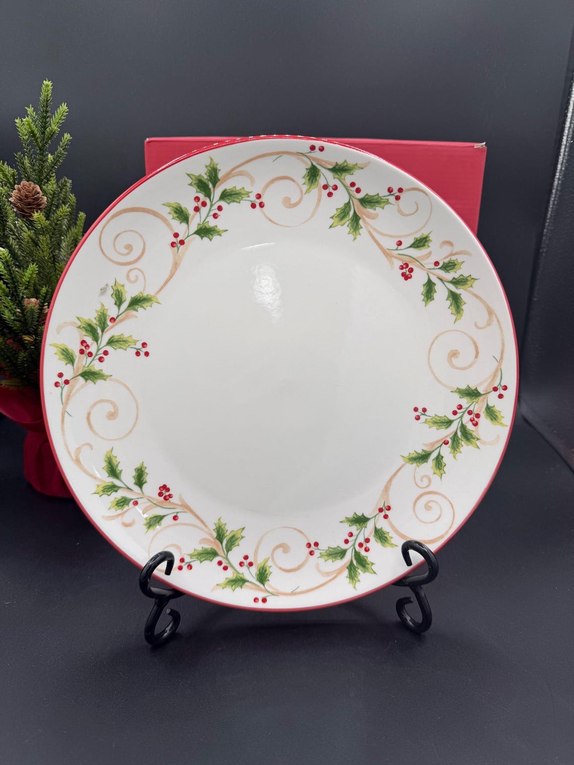 Lenox Holly Scroll Dinner Plates - Etsy
