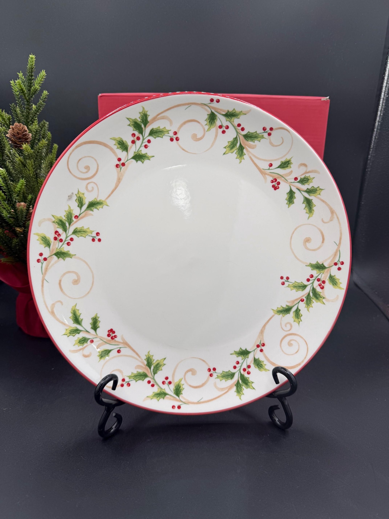 Lenox Holly Scroll Dinner Plates - Etsy