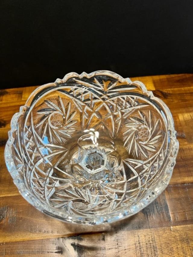Star of David Cut Crystal Pedestal Bowl - Etsy