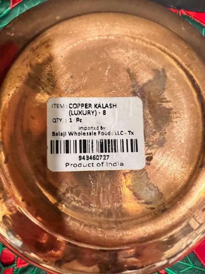 Copper Kalash by Saga Steel's Tabel Ware Collection - Etsy