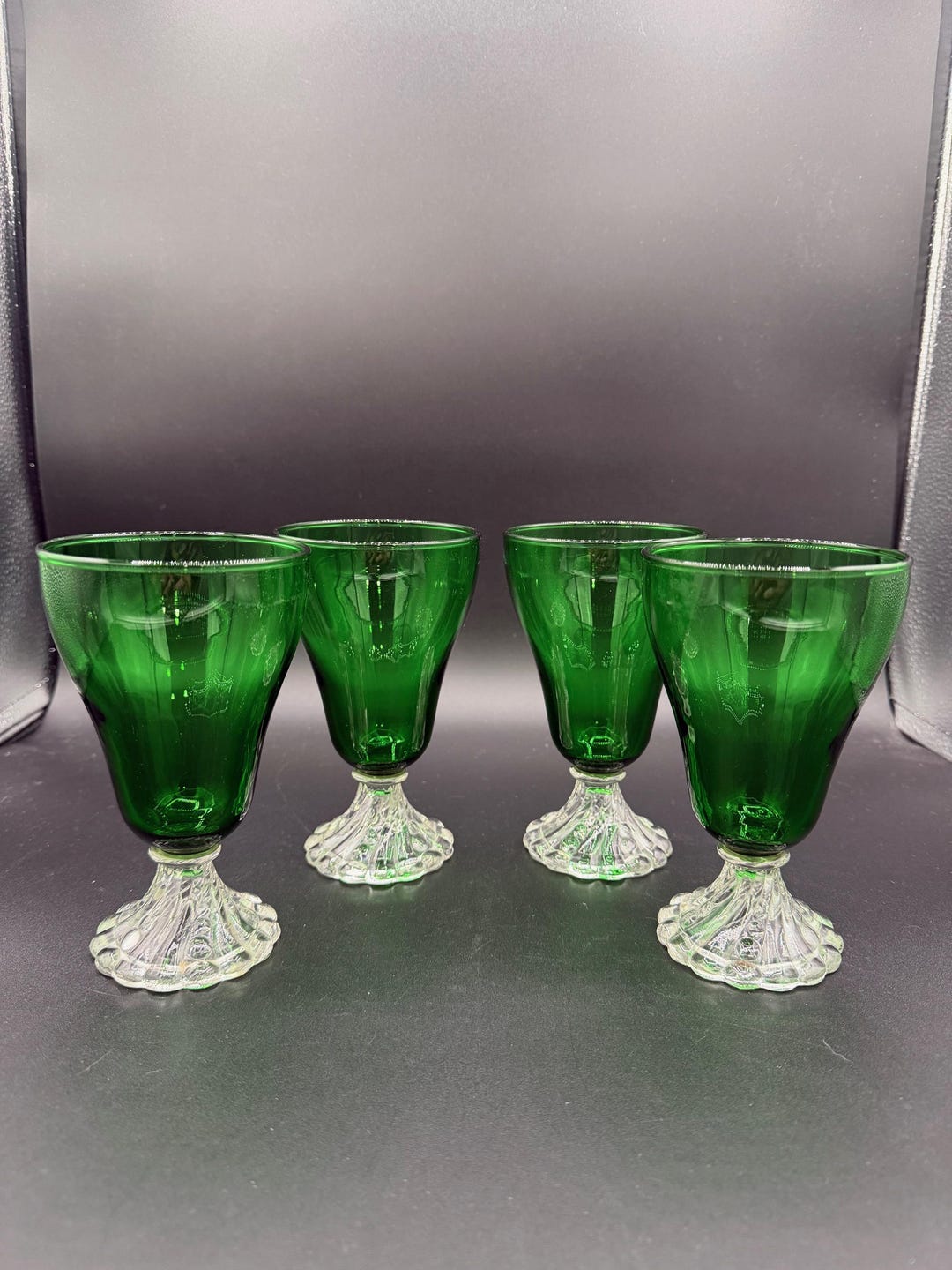 Anchor Hocking Burple - Inspiration Green Water Goblets - Etsy
