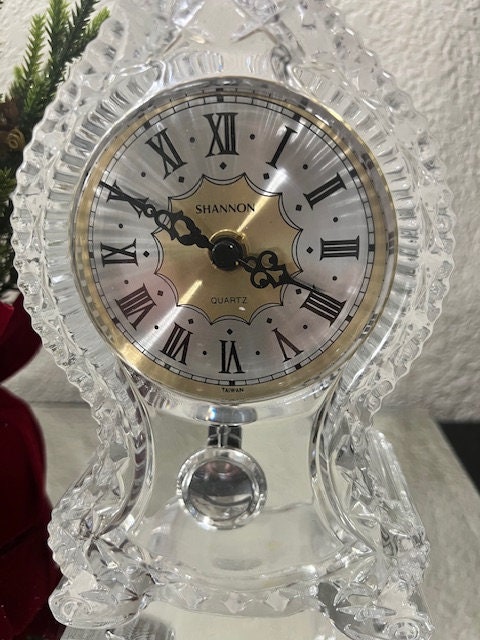 Vintage Shannon by Godinger Crystal Mantel Clock - Etsy