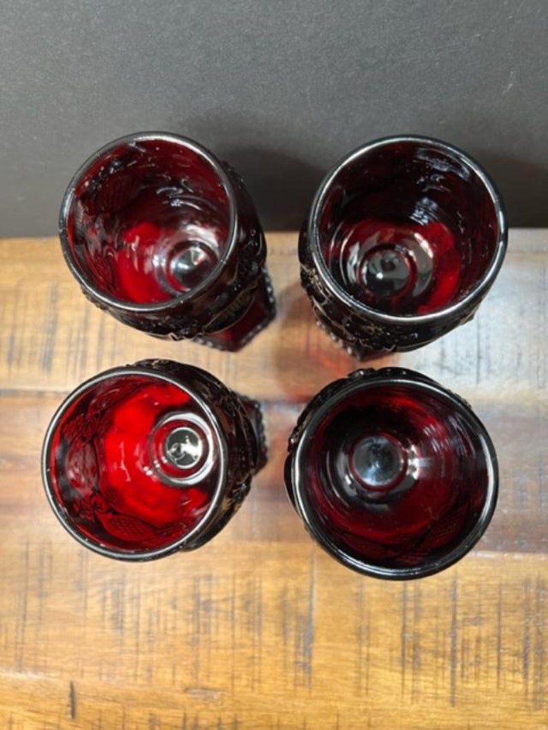 Vintage Avon 1876 Cape Cod Collection Ruby Red Wine Glasses - Etsy
