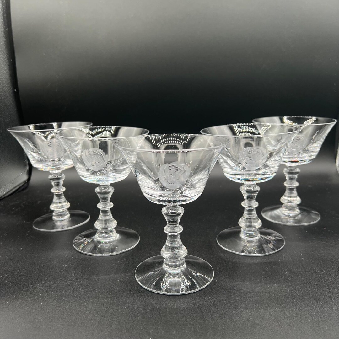 Fostoria Rose Champagne/tall Sherbet Glasses - Etsy