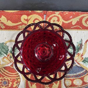 Imperial Glass Ruby Red Cane Bowl - Etsy