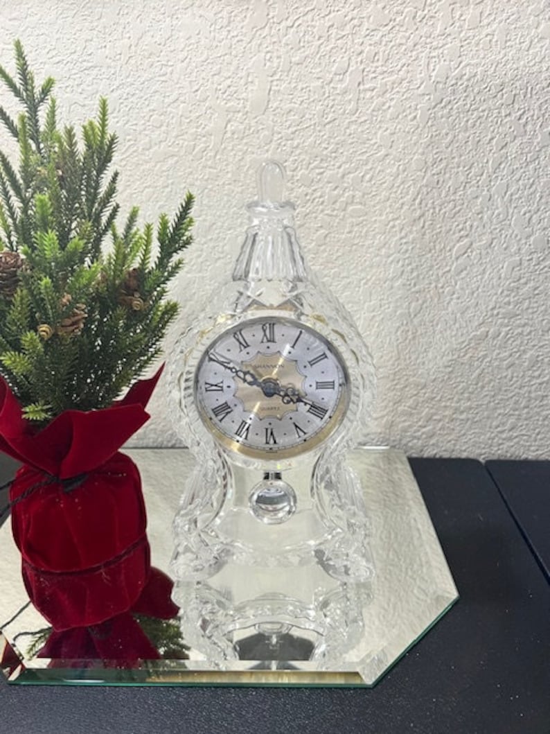 Vintage Shannon by Godinger Crystal Mantel Clock - Etsy