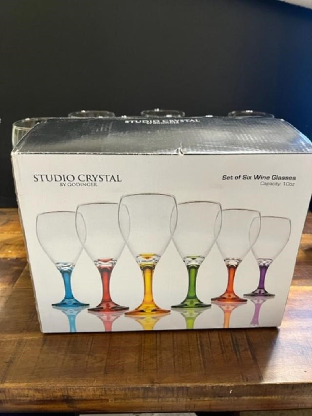 Studio Crystal by Godinger Wine Glasses - Etsy