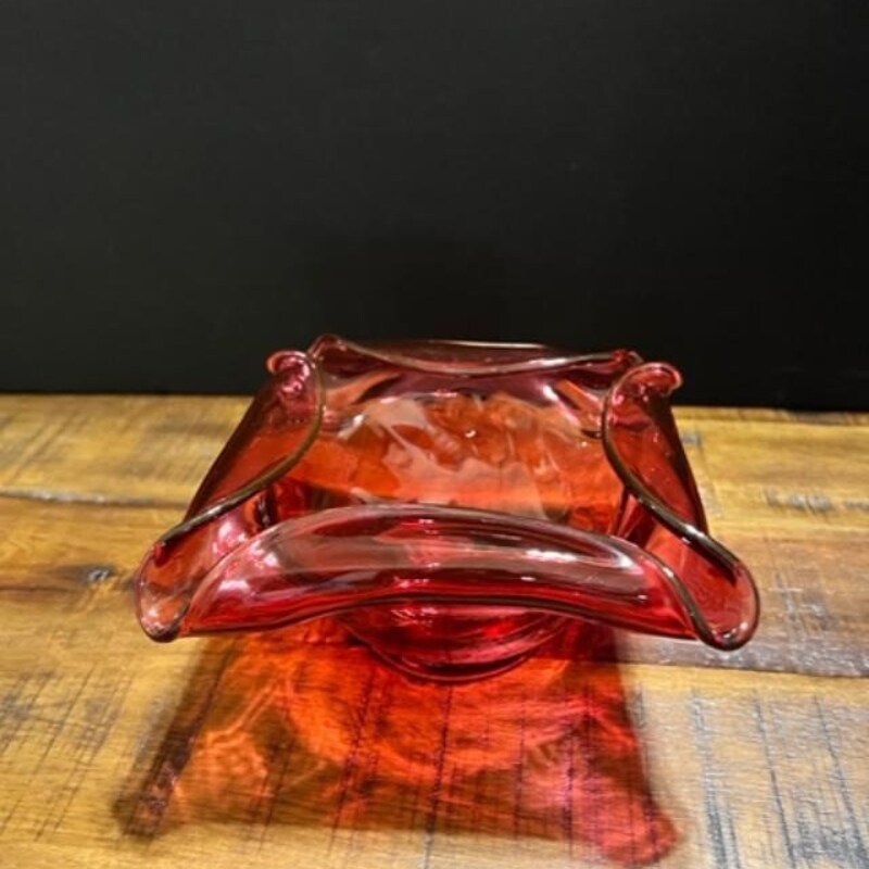 Red Glass Ashtray - Etsy