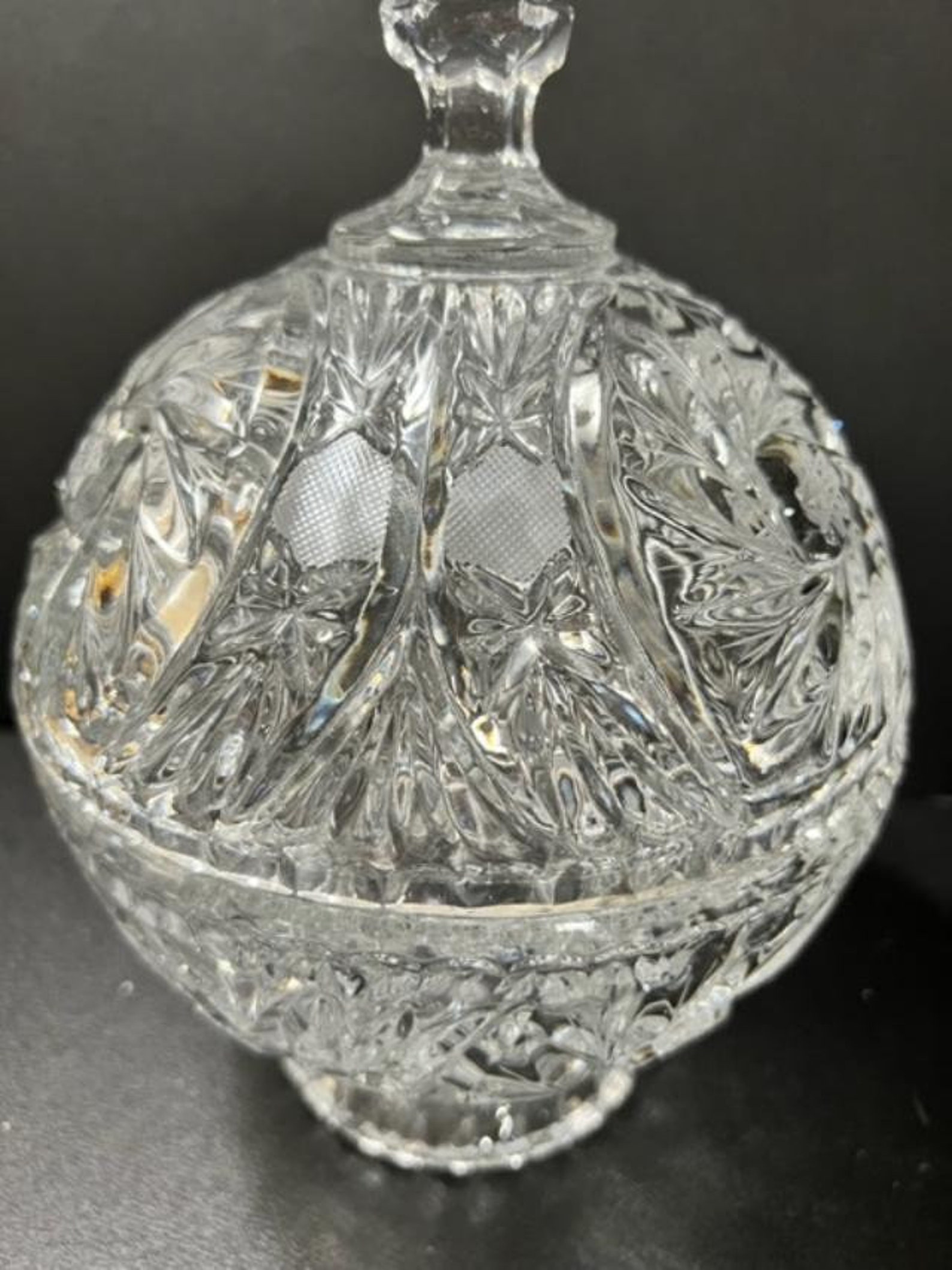 Vintage Polonia Lead Crystal Dish With Lid - Etsy