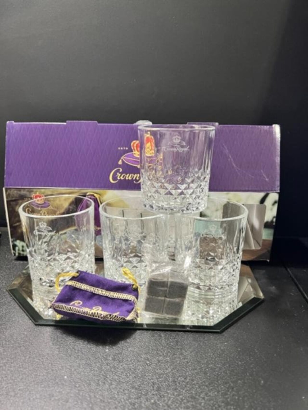 Crown Royal Whisky Glasses, Whisky Stones and Bag - Etsy