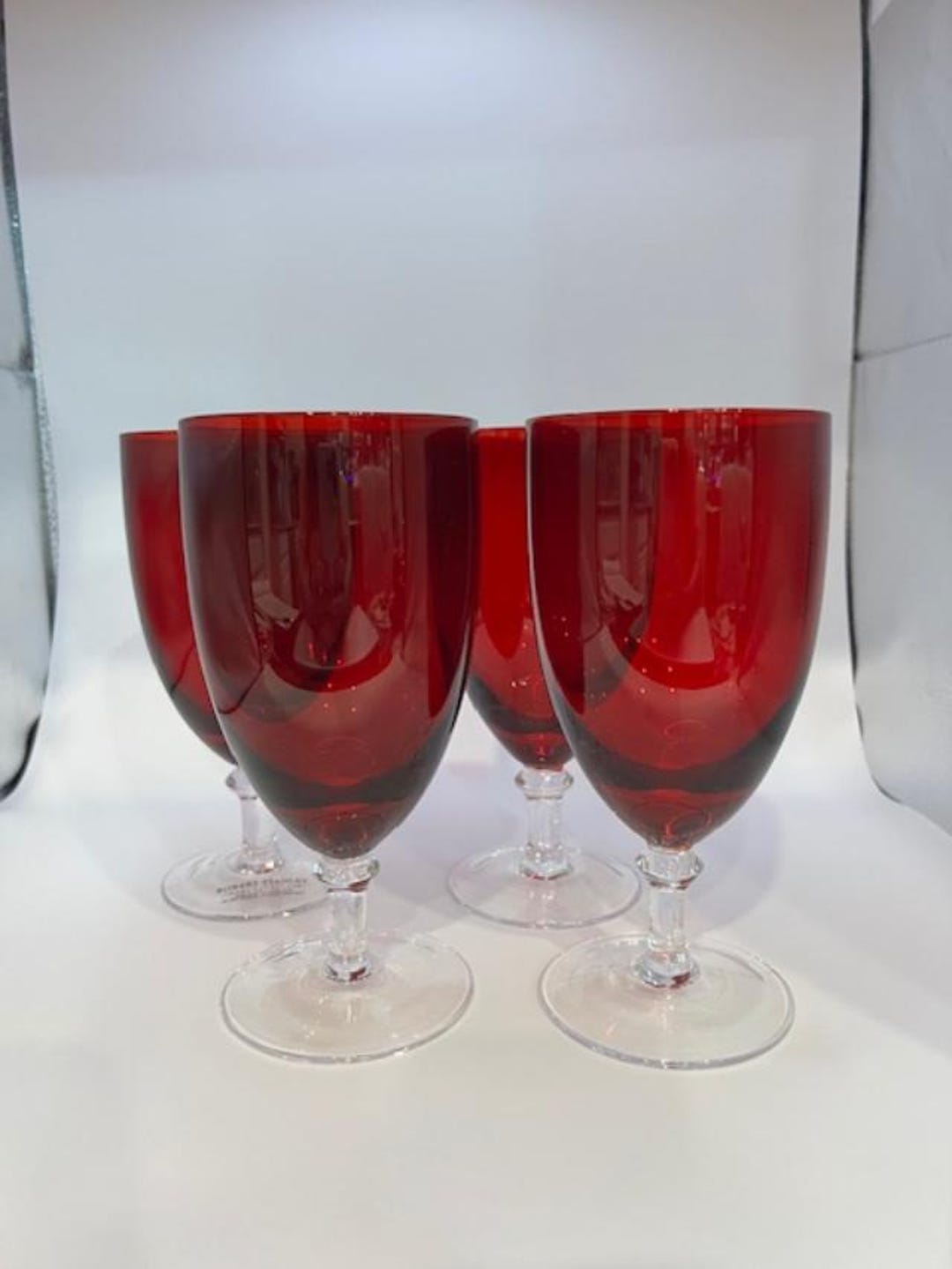 Ruby Red Water Goblets by Robert Stanley - Etsy
