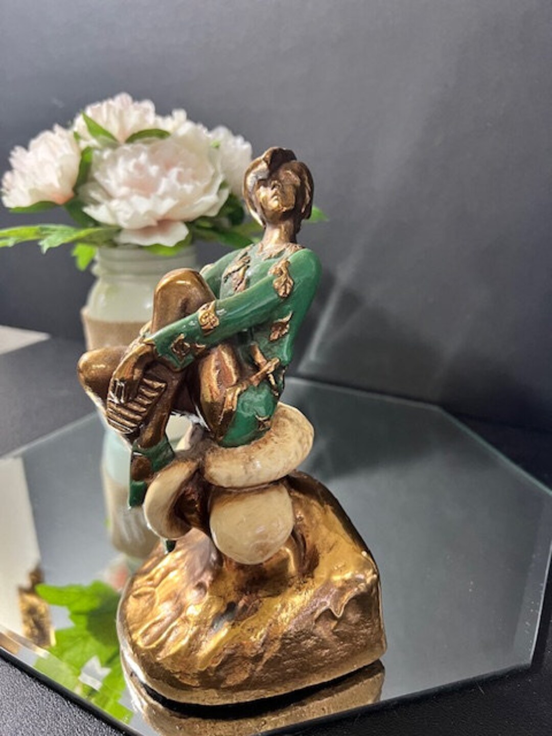 Marion Bronze "peter Pan" Polychrome Bookend - Etsy