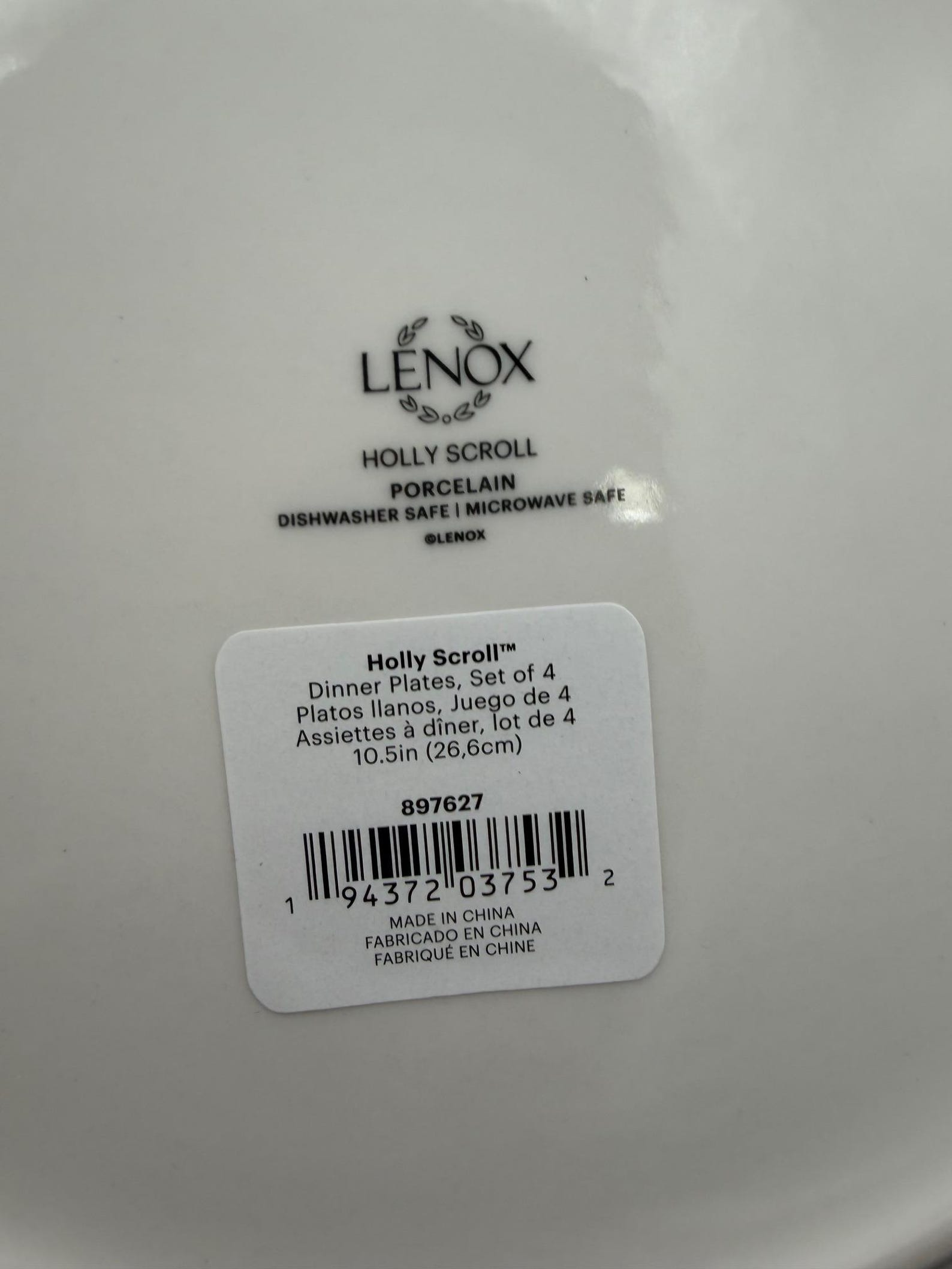 Lenox Holly Scroll Dinner Plates - Etsy