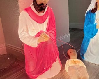 Vintage Empire Mary and Joseph & Baby Blow Mold Christmas Lighted ...