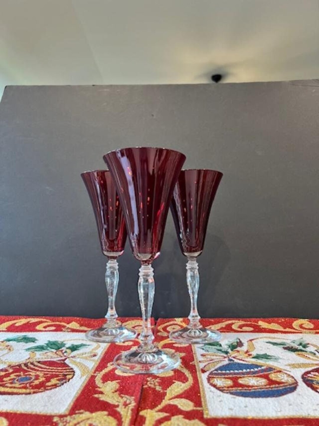 Vintage Lenox LC71 Ruby Red Water Goblets - Etsy