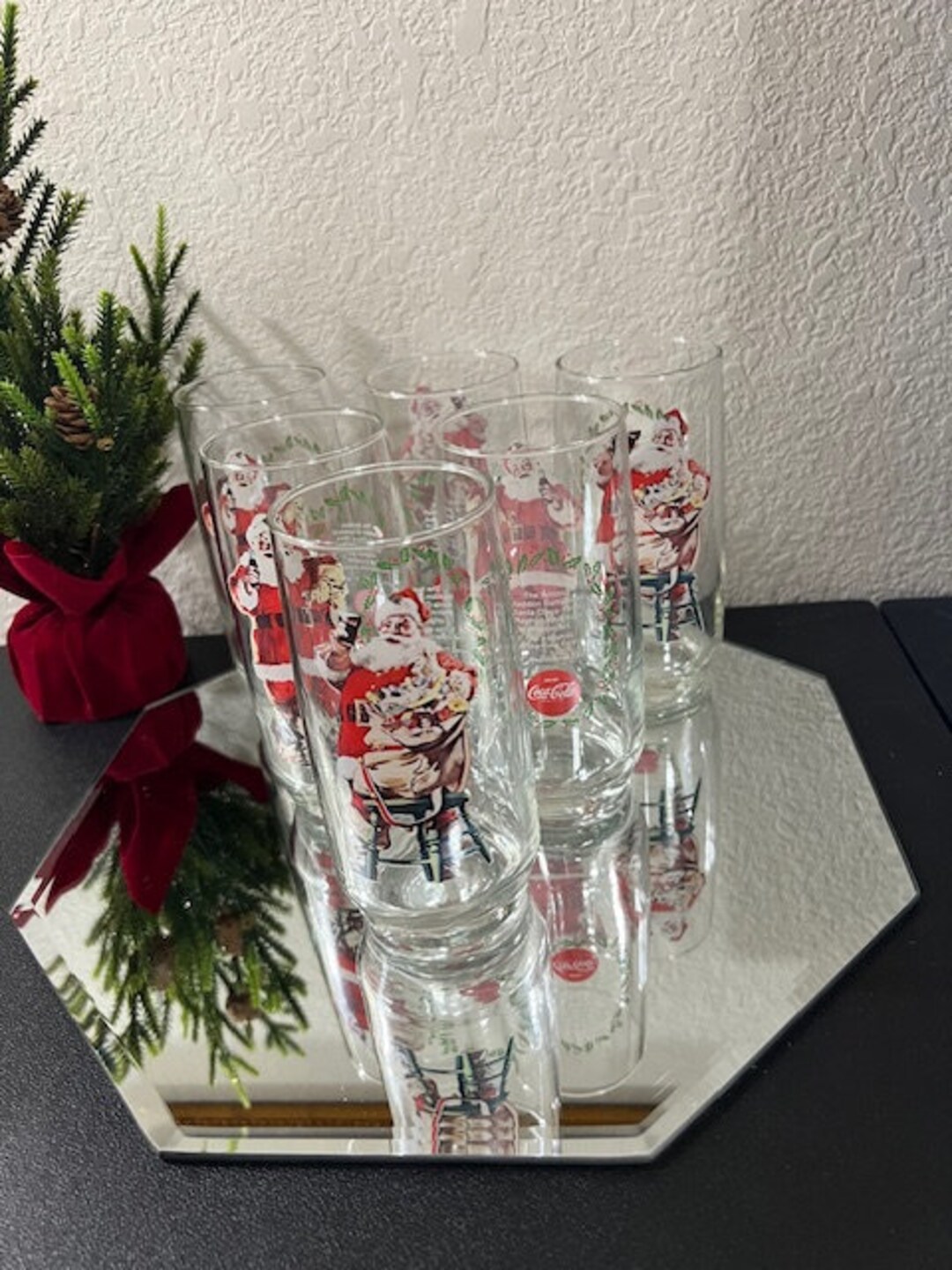 Vintage Coca-cola Santa Claus Glass Tumblers - Etsy