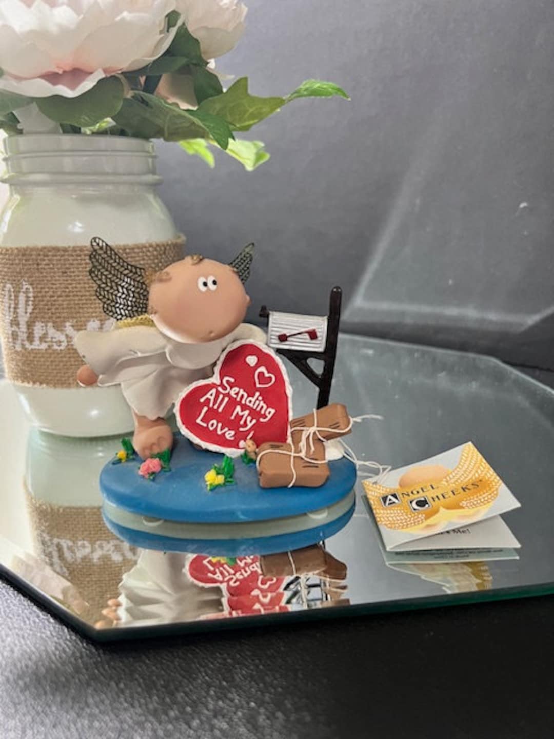 Russ Angel Cheeks "sending All My Love" Figurine - Etsy