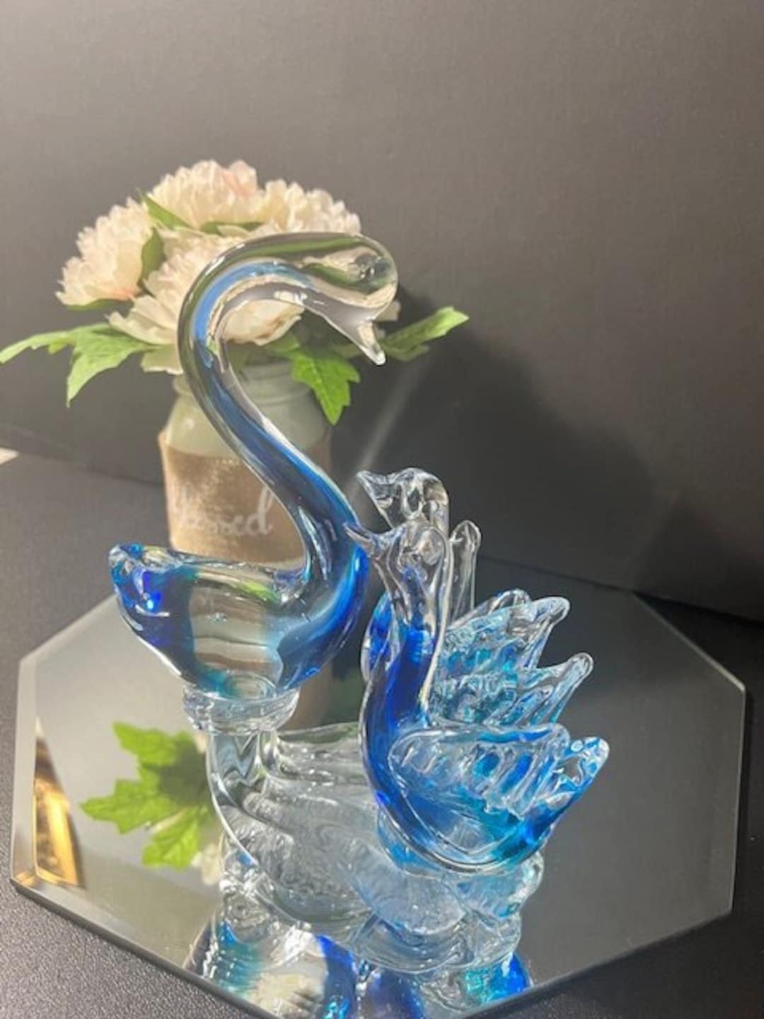 Vintage 3 Swans Hand Blown Art Glass - Etsy