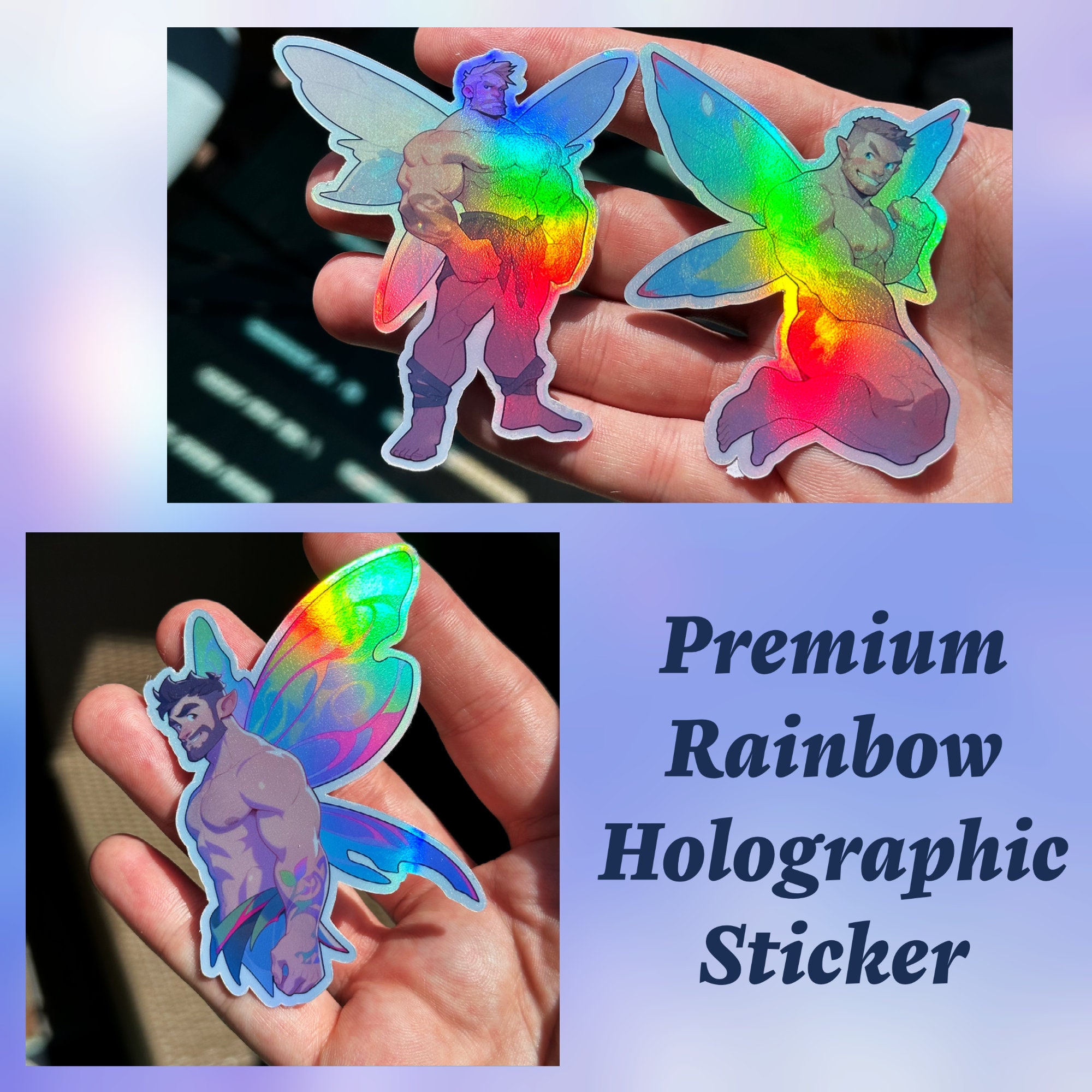Fairy Boys Vinyl Sticker Sets Special Rainbow Holographic Option ...