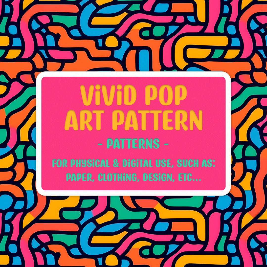 Vivid Pop Art Pattern Digital Patterns for Paper - Etsy
