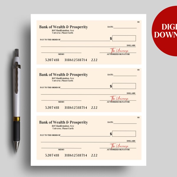 Check From the Universe - Etsy