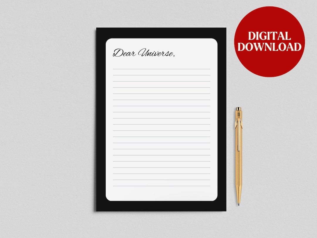 Simple Letter to Universe Printable, Instant Download, Scripting ...