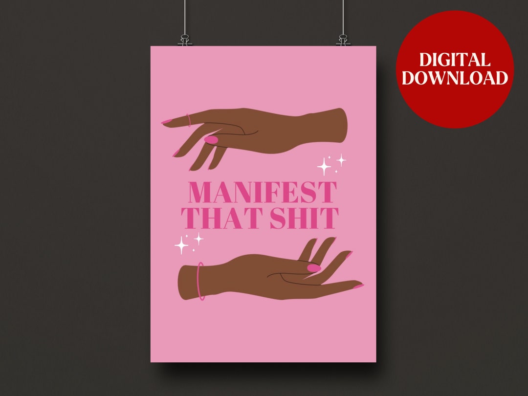 Pink Manifesting Wall Art, Black Women Art Poster to Manifest ...