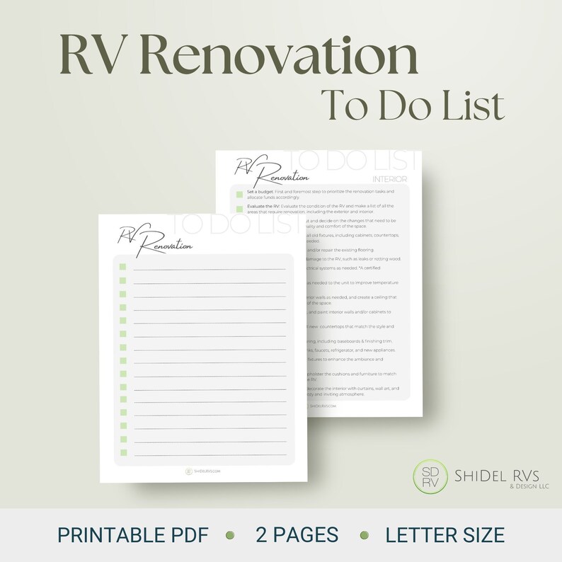 RV Renovation to Do List Camper Renovation Remodel Checklist DIY RV ...