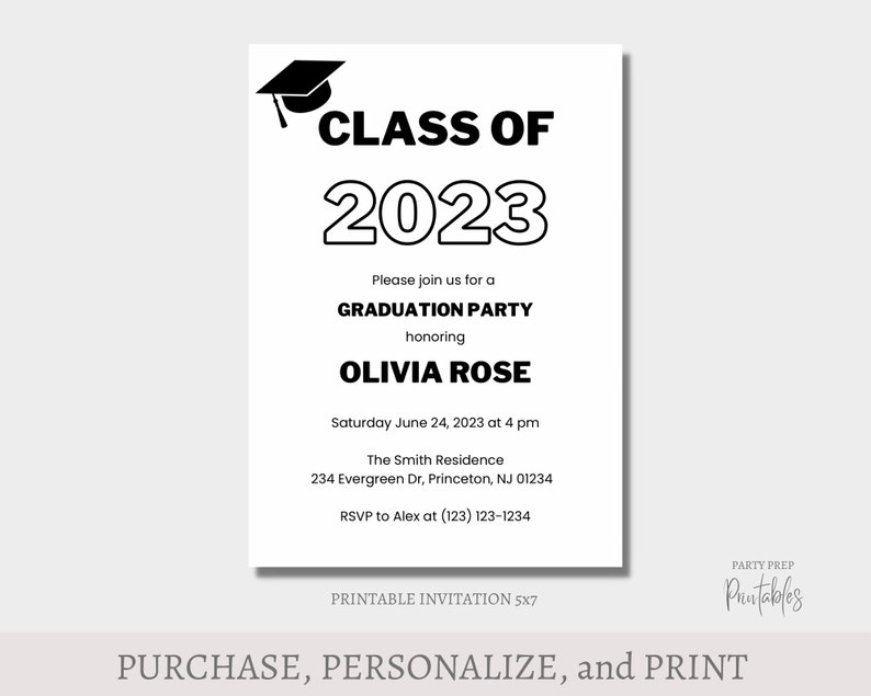 Graduation Party Invitation, Class of 2023, Grad Party Invite ...
