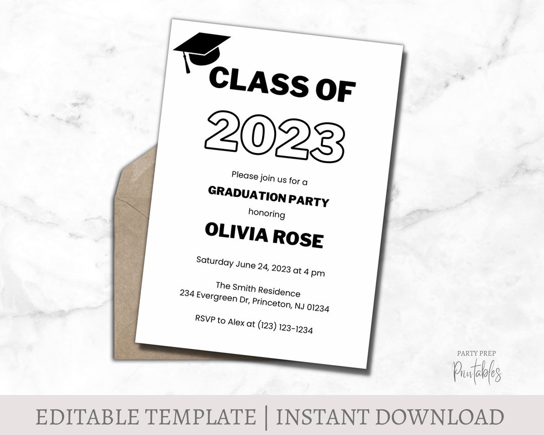 Graduation Party Invitation, Class of 2023, Grad Party Invite ...