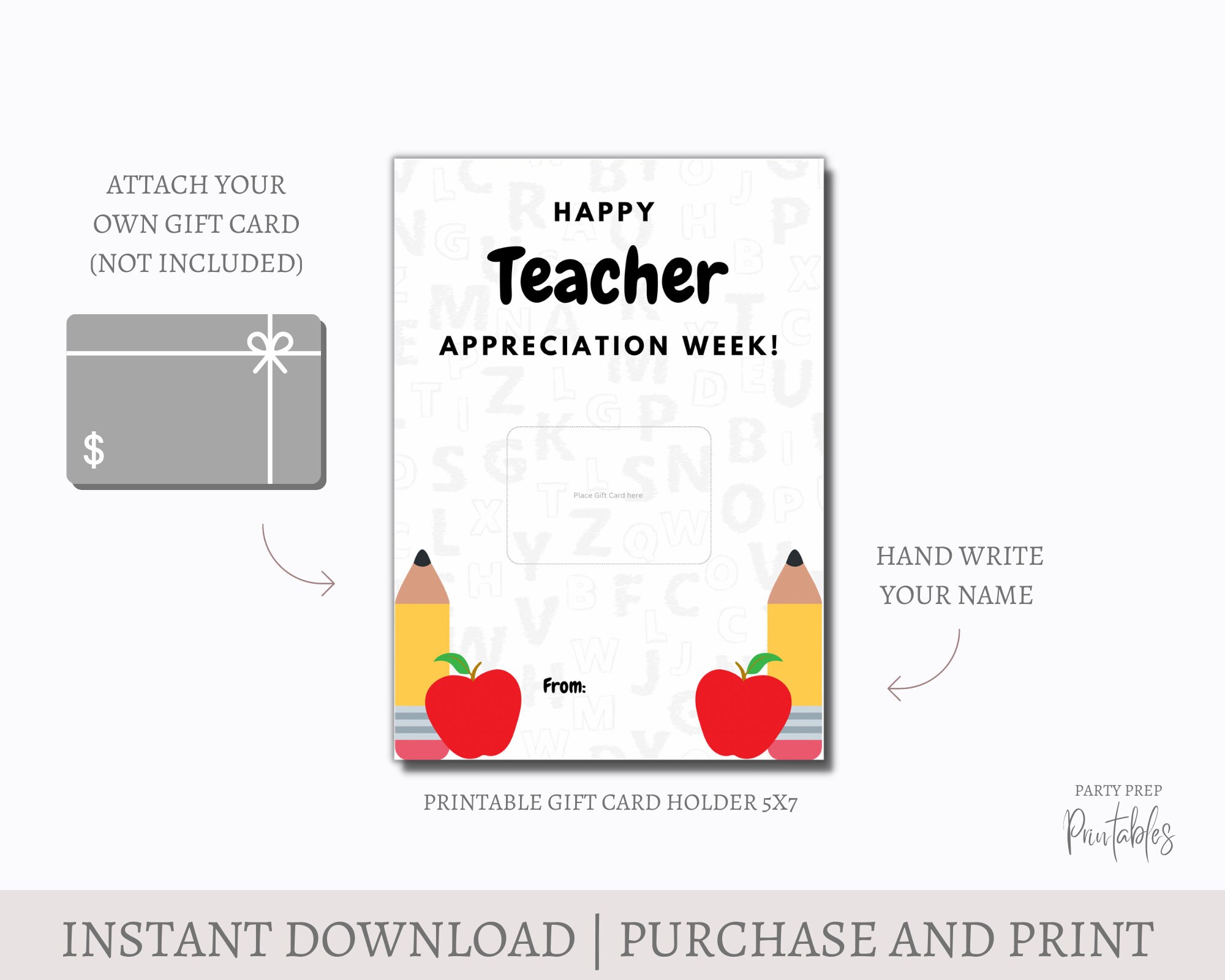 Teacher Appreciation Gift Card Holder, Teacher Thanks, Teacher Thank ...