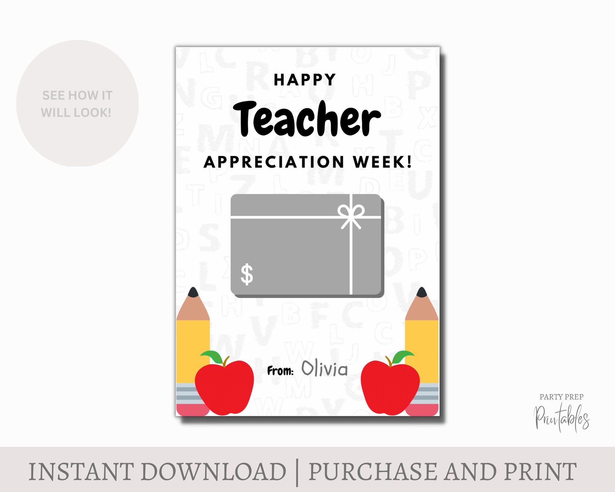 Teacher Appreciation Gift Card Holder, Teacher Thanks, Teacher Thank ...