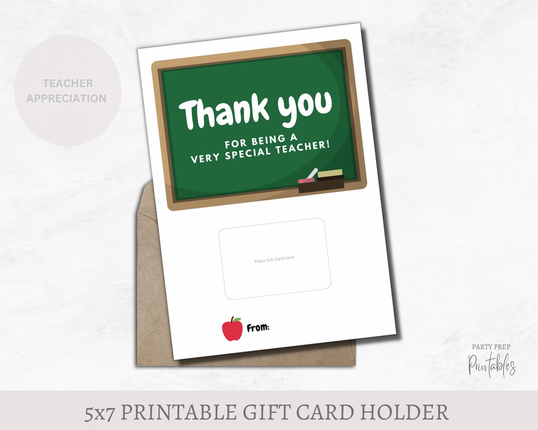 Teacher Appreciation Gift Card Holder, Teacher Thanks, Teacher Thank ...