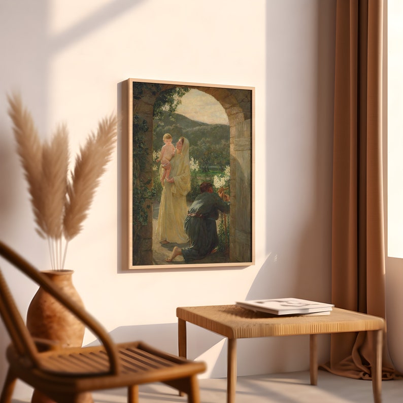 Holy Family by Their Home, Holy Family Poster, Jesus Mary and Joseph ...