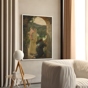 Holy Family by Their Home, Holy Family Poster, Jesus Mary and Joseph ...