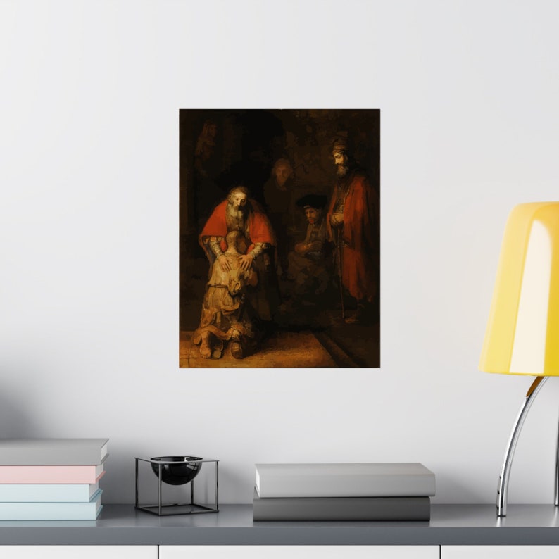 Return of the Prodigal Son Art, Parable of Jesus, Bible Verse Painting ...