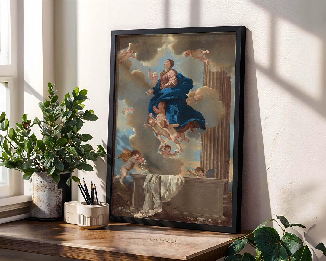Assumption of Mary Poster Art Catholic Poster Print Marian Poster Wall ...
