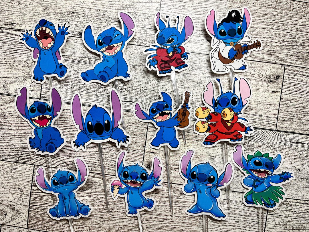 Stitch Cupcake Toppers, Lilo & Stitch Birthday, Stitch Party, Lilo and ...