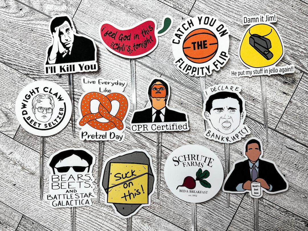 The Office Cupcake Toppers, the Office Birthday, the Office Cake Topper - Etsy