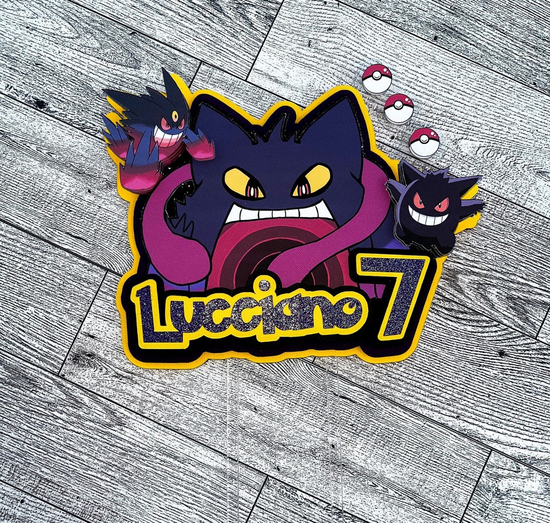 Gengar Cake Topper, Custom Gengar Topper, Pokemon Birthday, Pokémon ...