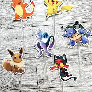 Personalized Pokemon Cupcake Toppers, Pokemon Birthday, Pokemon Party ...