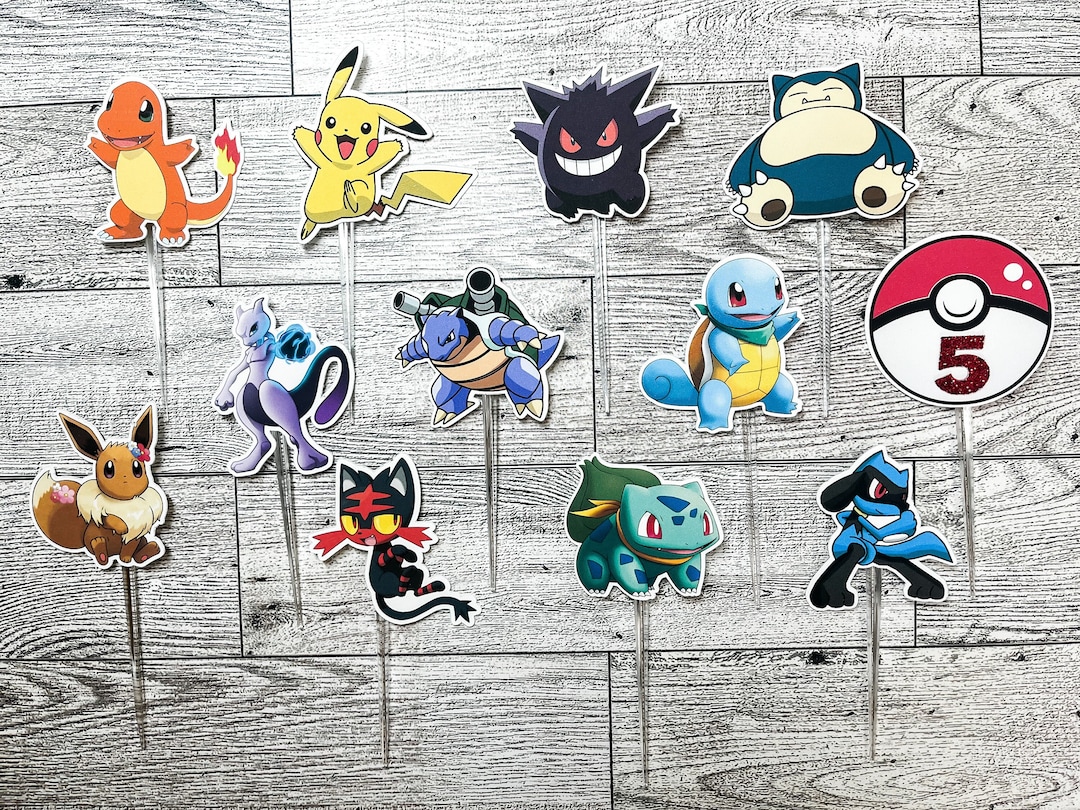Personalized Pokemon Cupcake Toppers, Pokemon Birthday, Pokemon Party ...