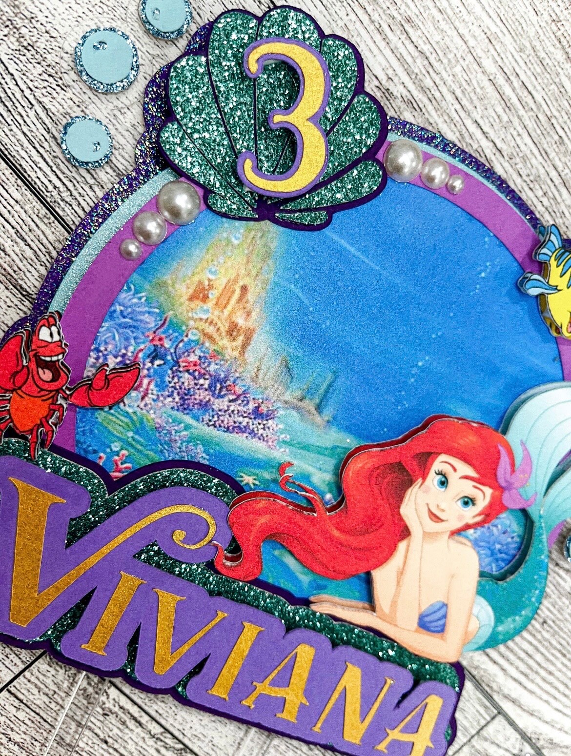 The Little Mermaid Cake Topper Custom the Little Mermaid - Etsy