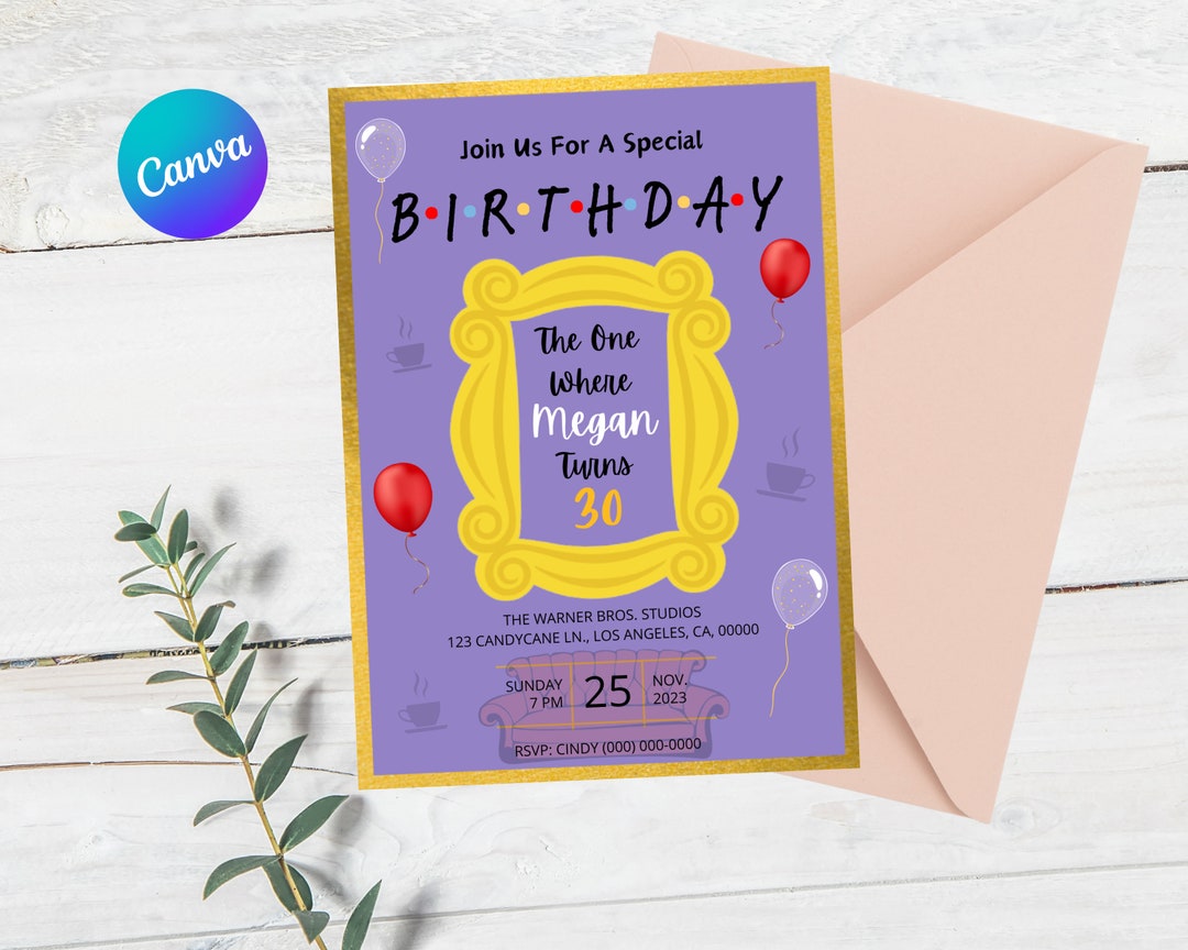Friends Invitation | Friends Birthday Invitation | Friends TV Show ...