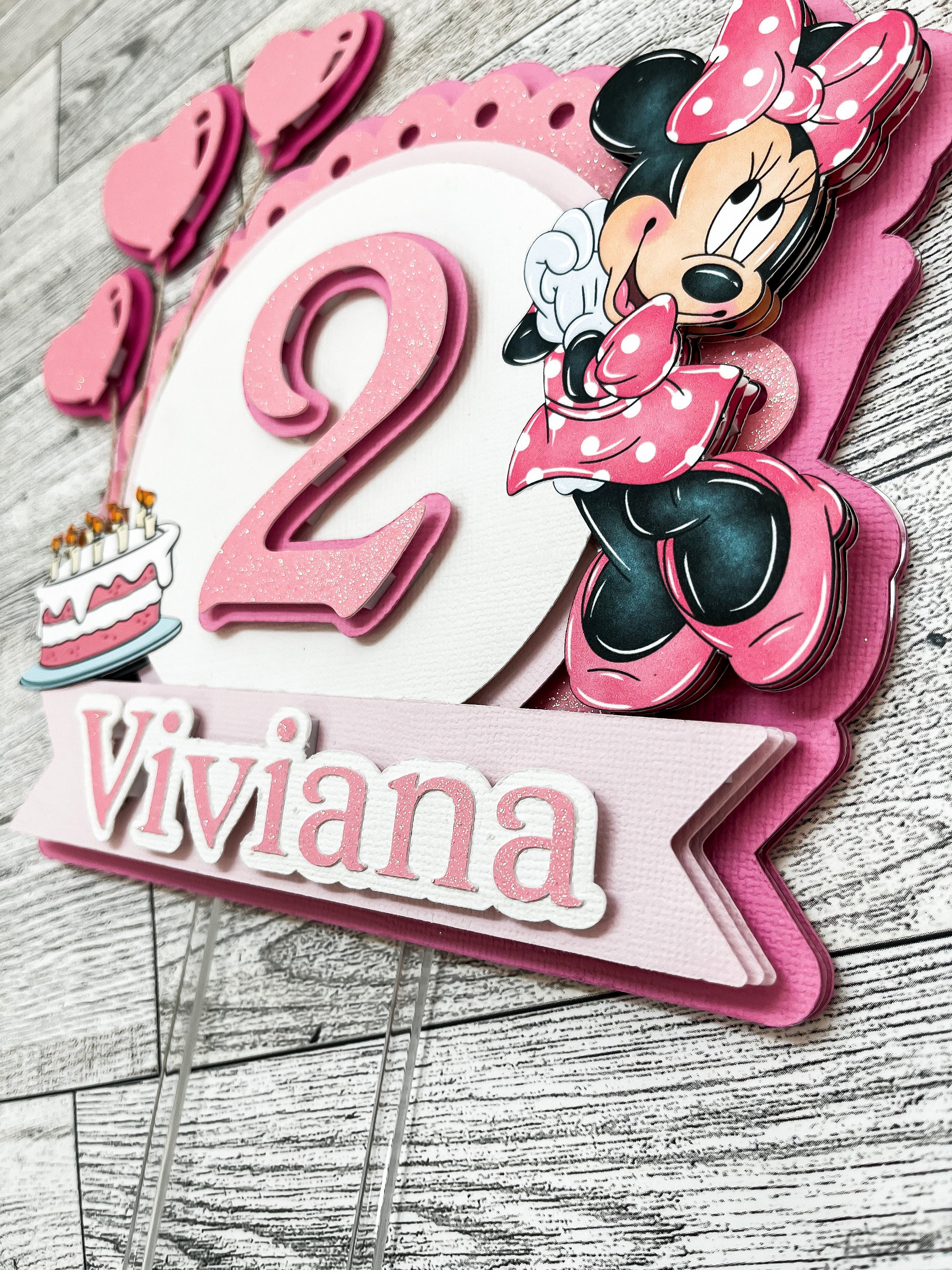 Minnie Mouse Cake Topper Custom Minnie Mouse Topper Minnie - Etsy